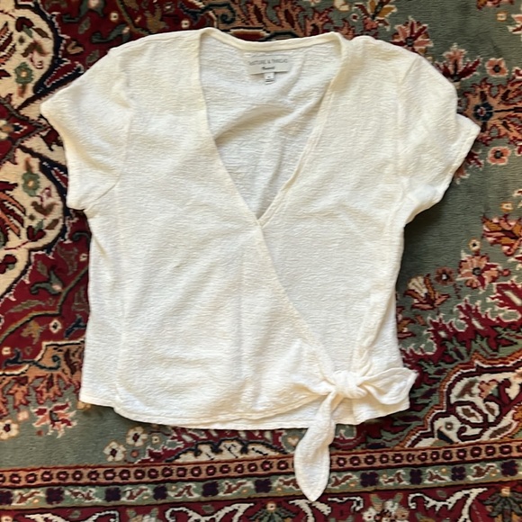 Madewell | Tops | Madewell X Texture Thread Ivory Wrap Top | Poshmark